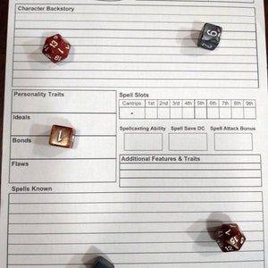 Illustrated Warlock Character Sheet for Dungeons & Dragons - Etsy