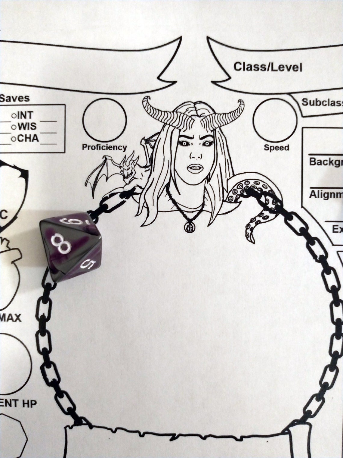 Illustrated Warlock Character Sheet for Dungeons & Dragons - Etsy