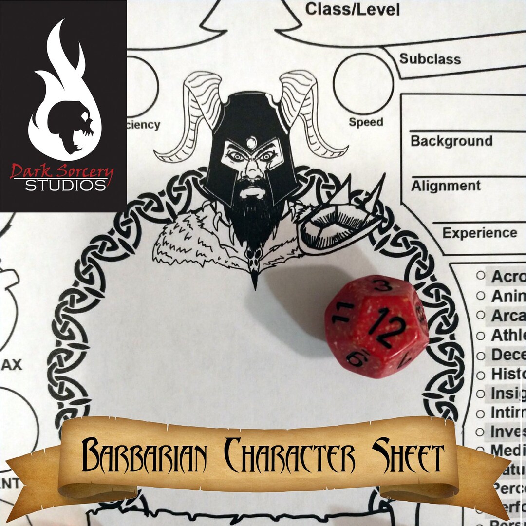 Illustrated Character Sheet Dungeons & Dragons 5e - Etsy