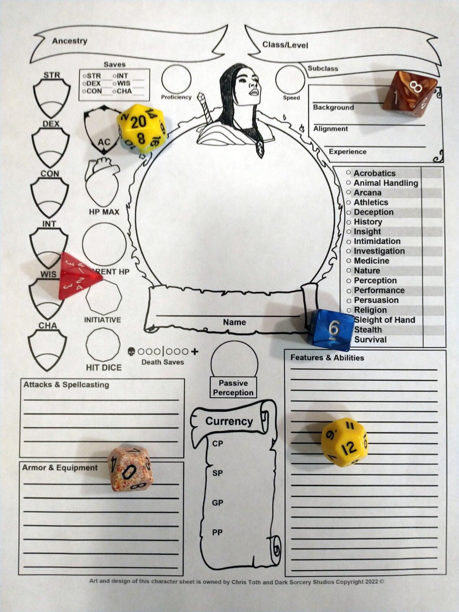 Illustrated Cleric Character Sheet for Dungeons and Dragons 5e - Etsy