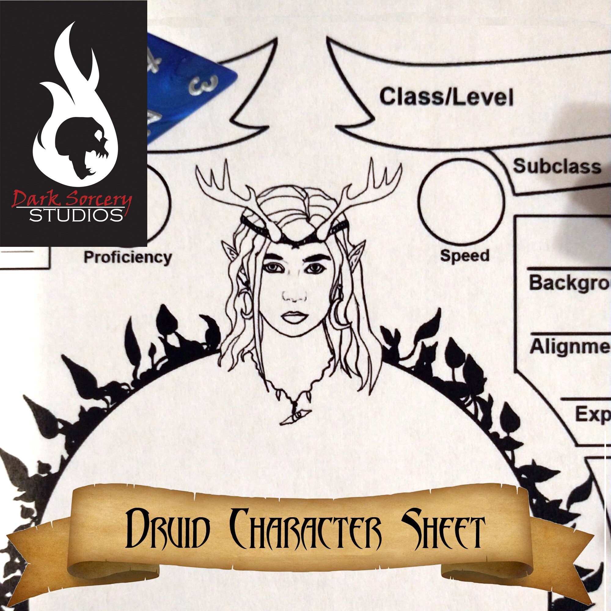 Illustrated Druid Character Sheet for Dungeons and Dragons - Etsy
