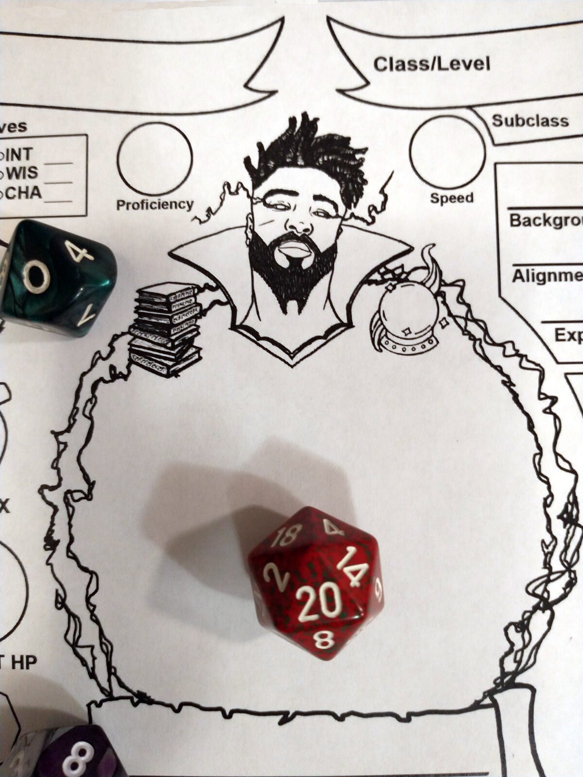 Illustrated Wizard Character Sheet for Dungeons & Dragons 5e - Etsy