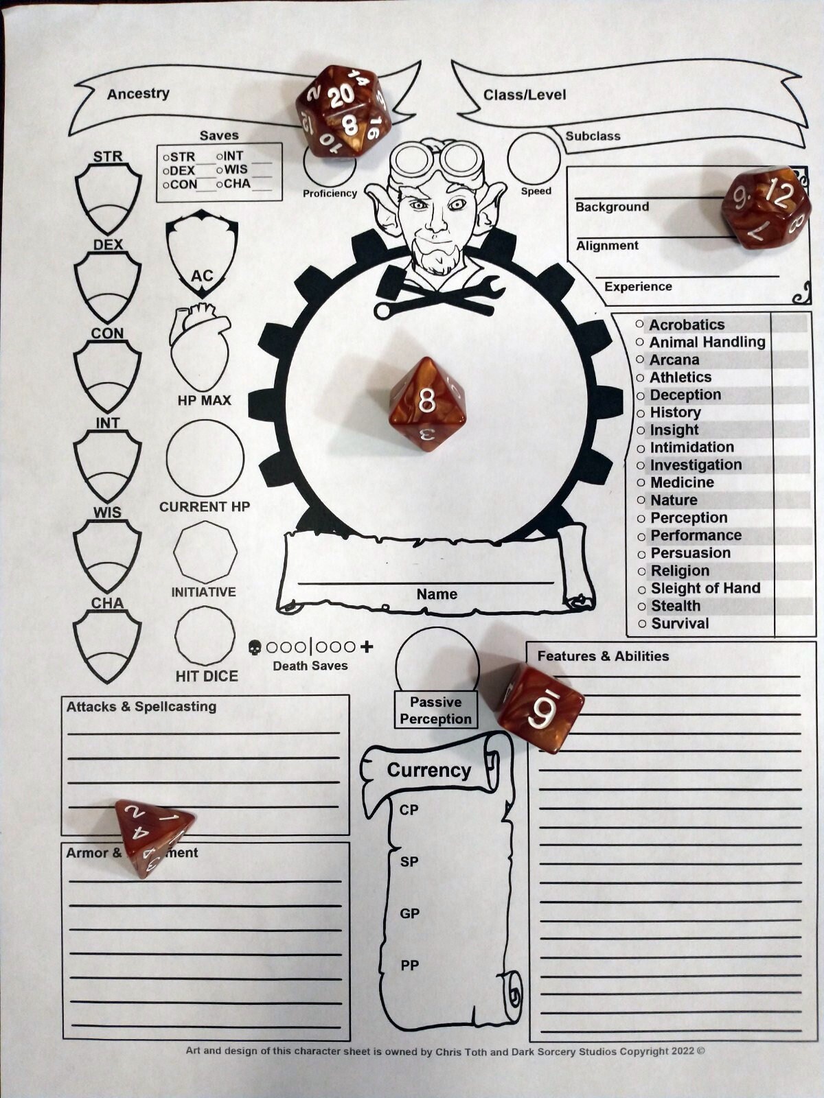 Illustrated Character Sheet for 5e Dungeons & Dragons - Etsy