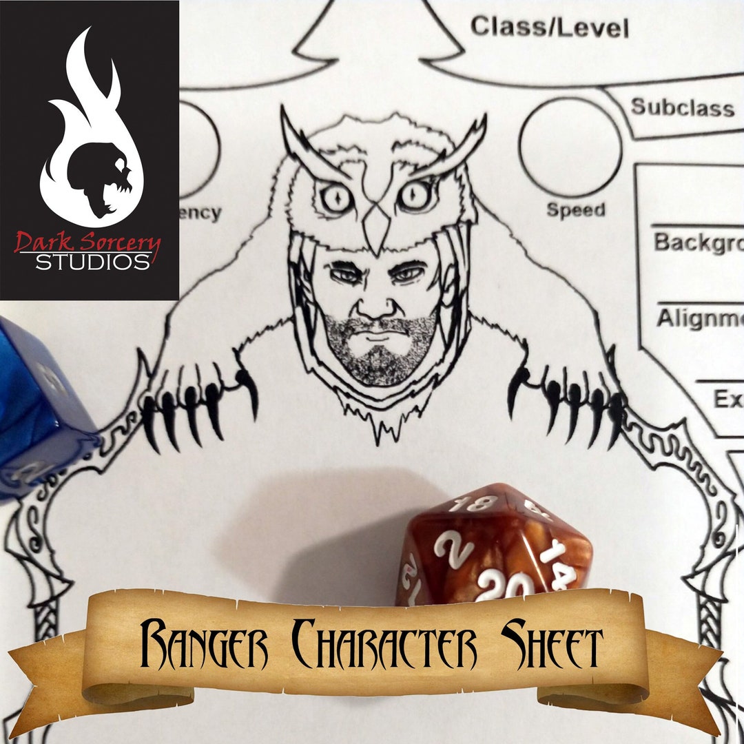 Illustrated Ranger Character Sheet for Dungeons & Dragons 5e - Etsy