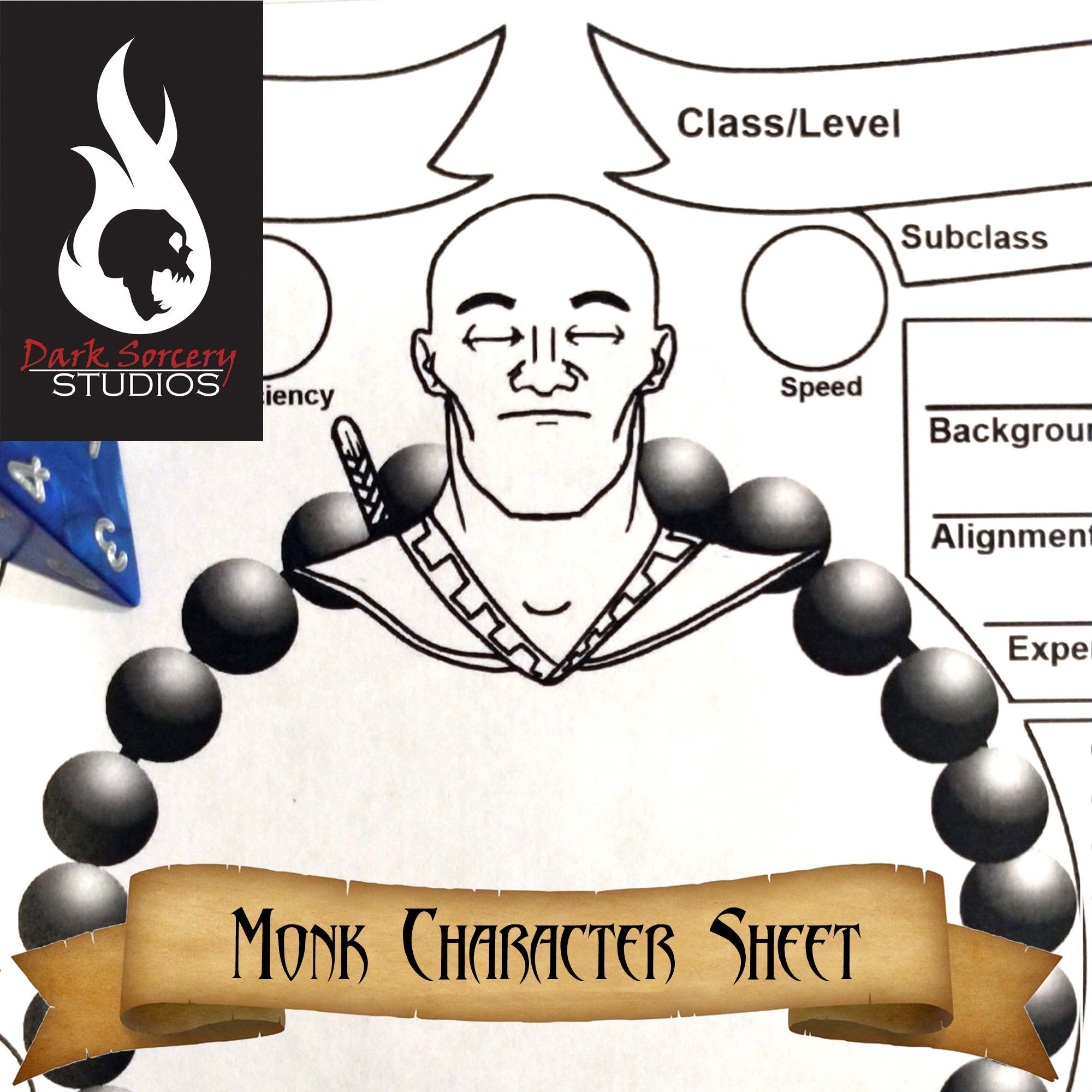 Illustrated Monk Character Sheet for Dungeons & Dragons 5e - Etsy UK