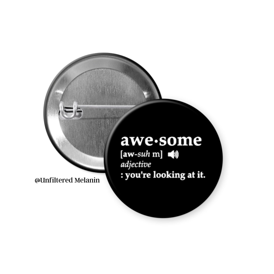 Awesome Definition Pin Back Button Cute Pin Back Buttons - Etsy