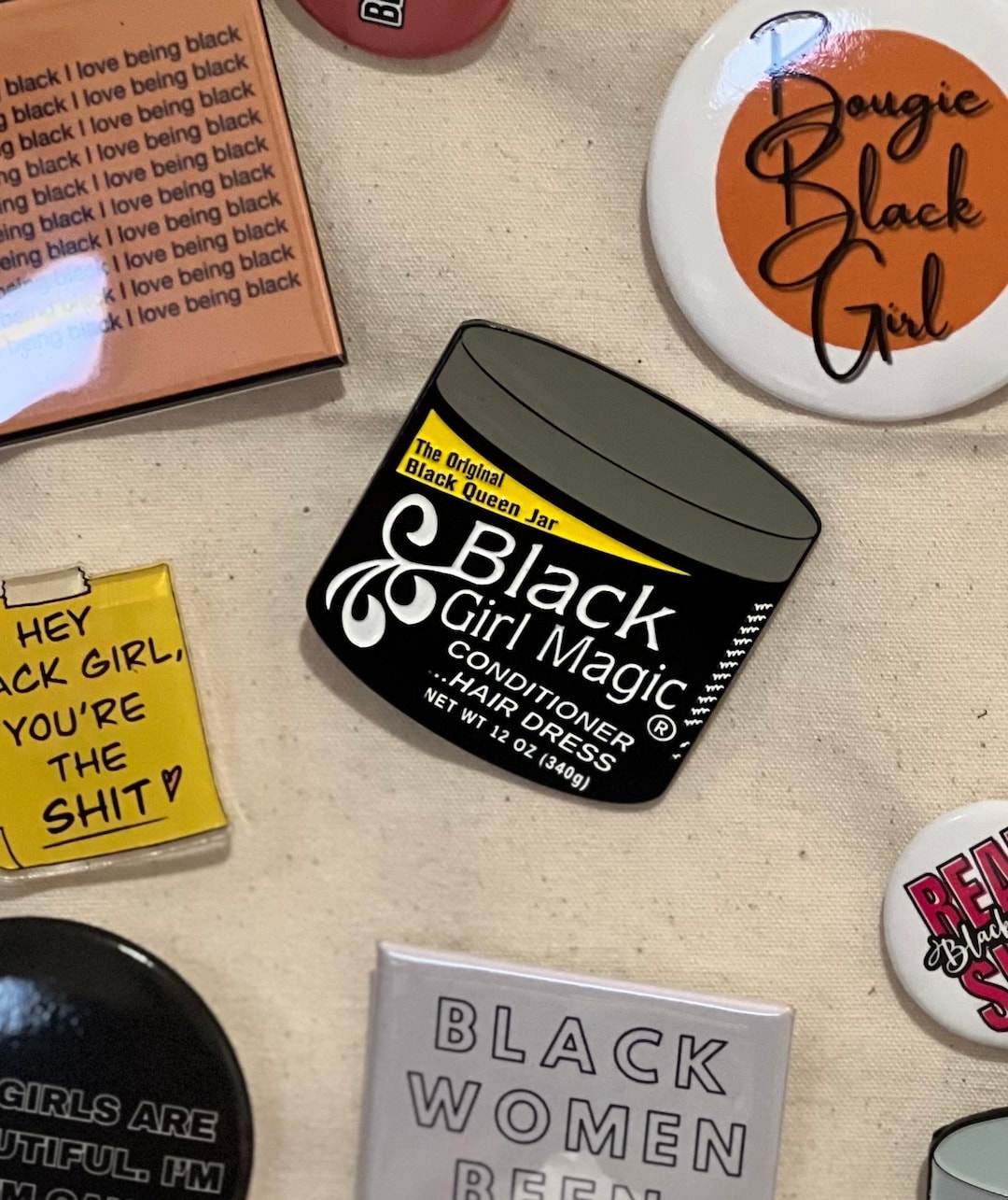 Black Girl Magic Metal Enamel Pin | Pin Back Buttons | Black Woman - Etsy