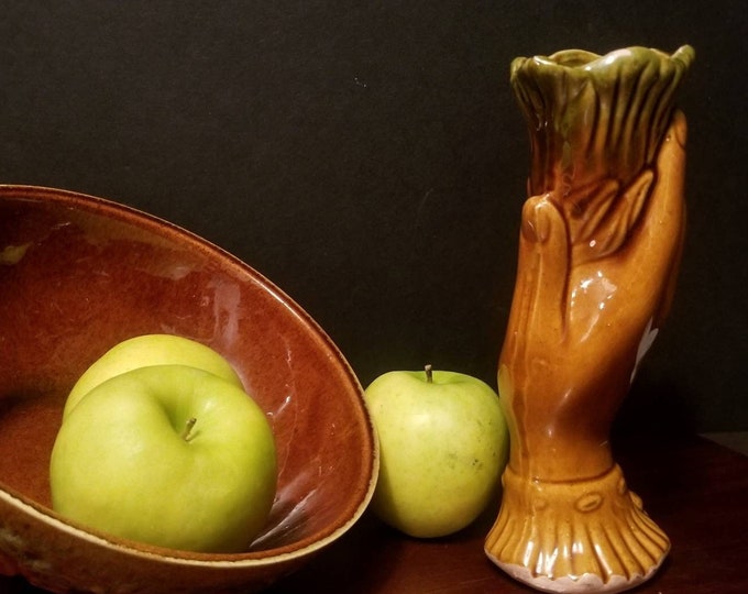 Vintage Pottery Vase, Human Hand, Female Hand, Vase, Hand, Whimsical ...