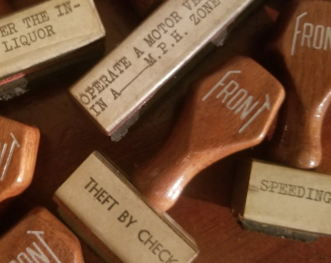Vintage Police Wood Handled Rubber Stamps, Police Department, Wood ...