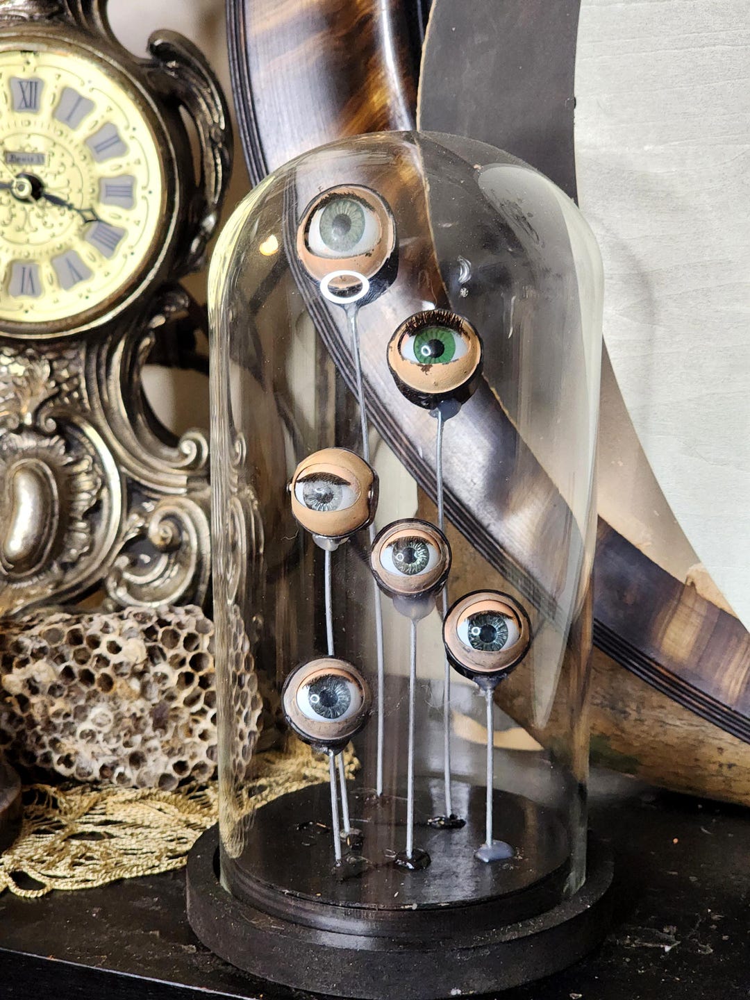 Vintage Blinking Doll Eyes Assemblage, Cloche, Eyes, Doll Eyes, Doll ...