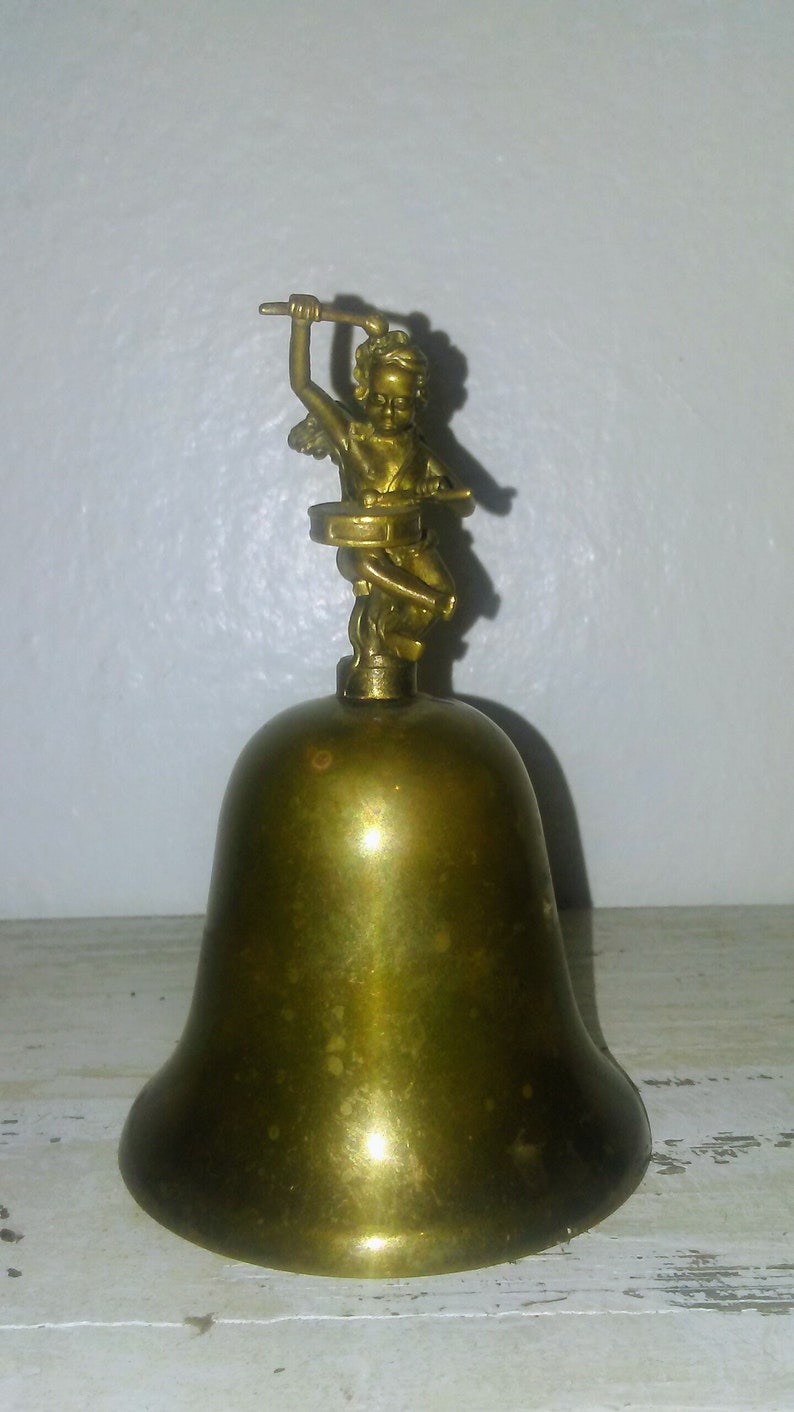 Vintage Brass Angel Bell Vintage Brass Bell Angel Playing - Etsy