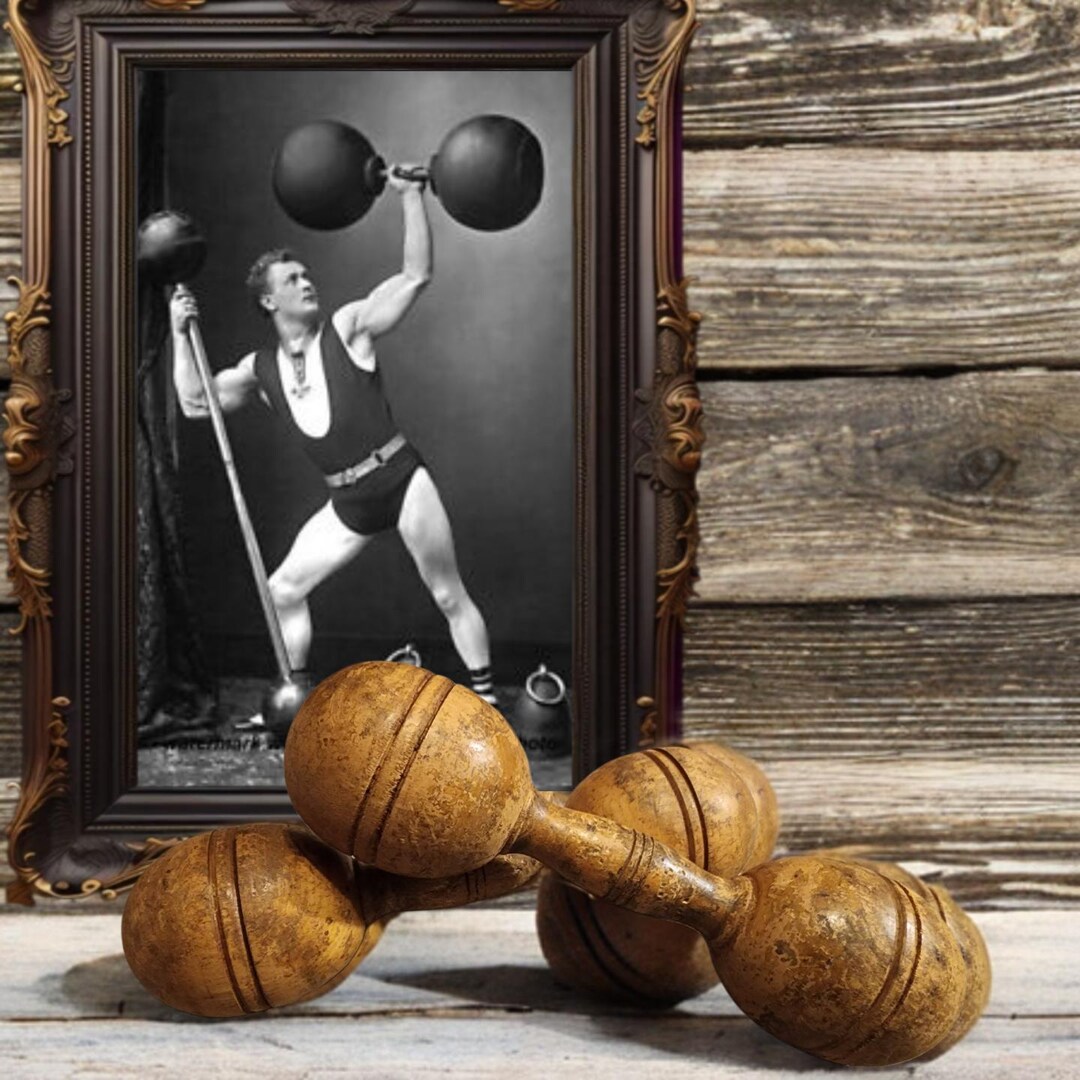 Antique Wood Weights, Dumbbell, Prop, Man's Gift - Etsy