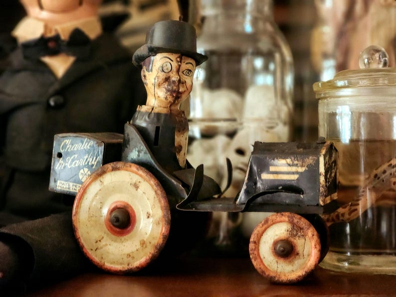 Vintage 1930's Charlie Mccarthy Buggy, Crazy Car, Benzie Buggy, Marx ...