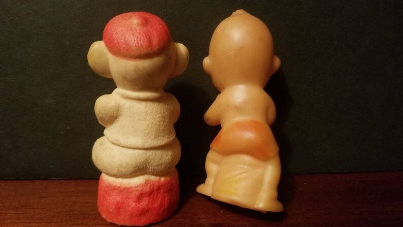 2 Vintage Squeaker Toys Monkey Boxing Baby Plastic Squeak | Etsy