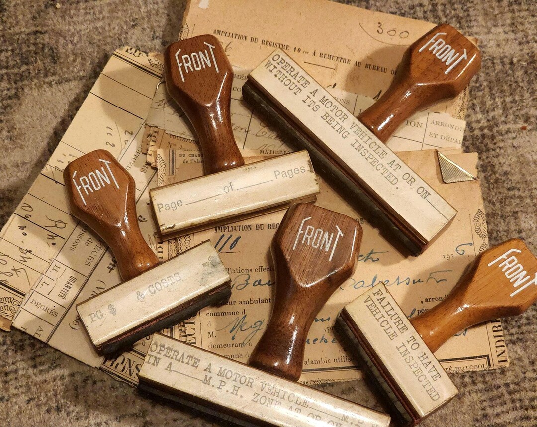 Vintage Lot Police Wood Handled Rubber Stamps, Police Department, Wood ...