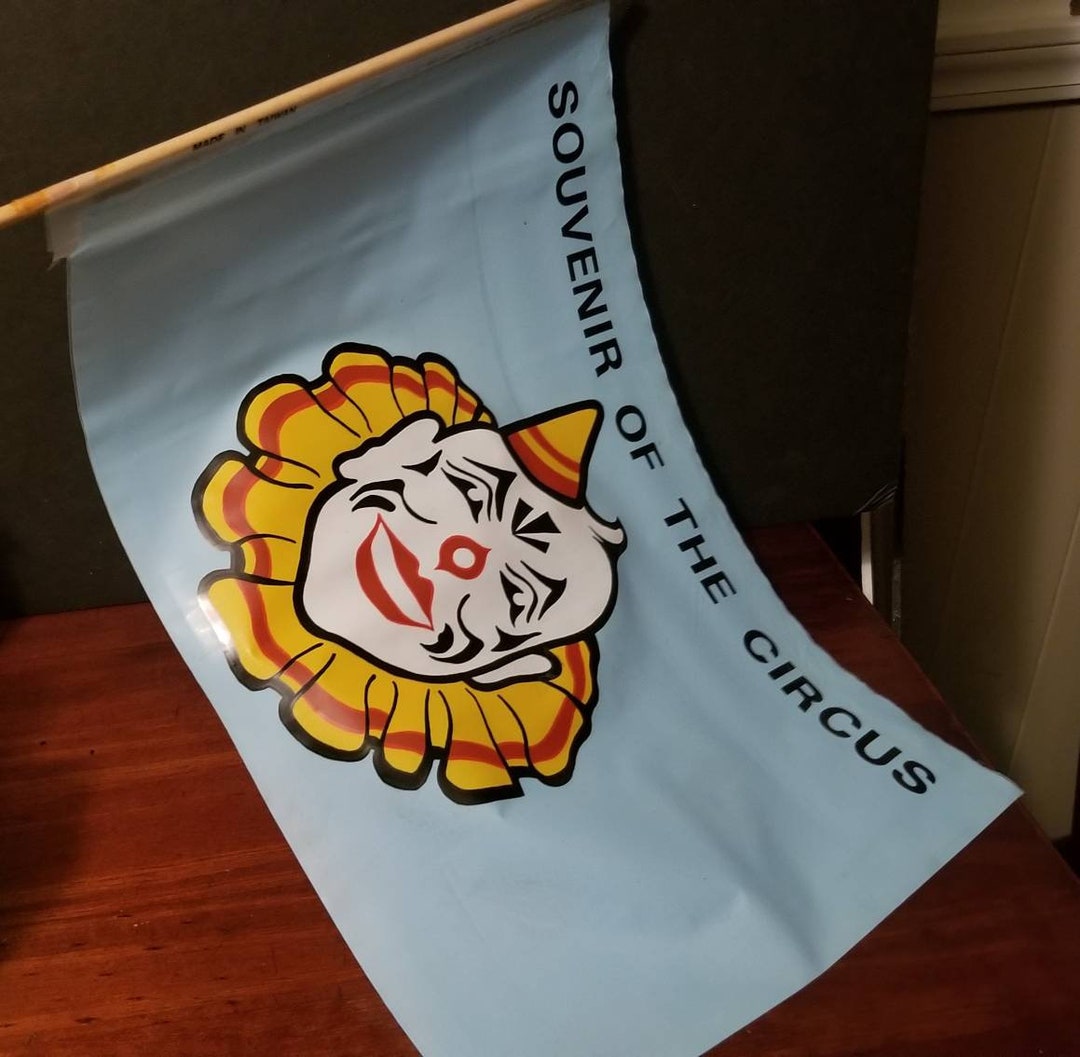 Vintage Circus Flag, Souvenir, Clown - Etsy
