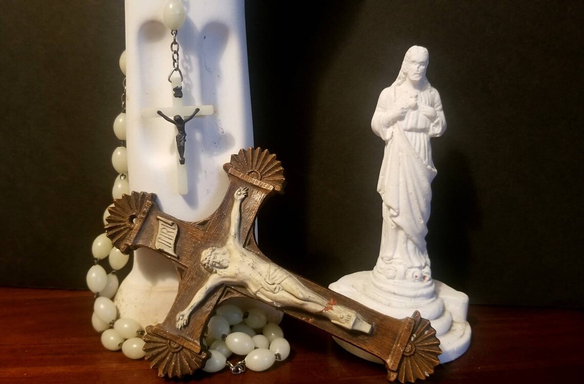 Vintage Plaster Statue of Jesus Religious White - Etsy