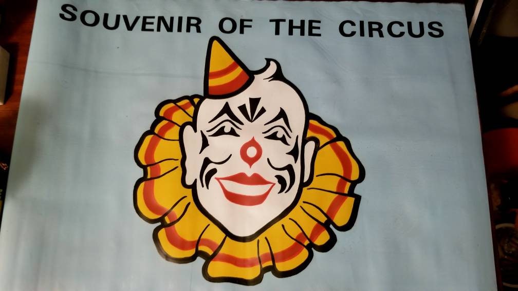 Vintage Circus Flag Souvenir Clown - Etsy