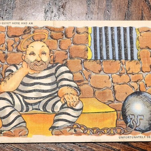 Vintage Prison Postcard, Jail, Ball and Chain, Man, Curiosities ...