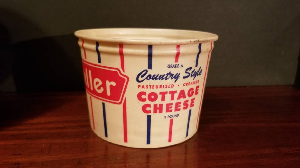 2 Vintage Cottage Cheese Containers Vintage Advertising | Etsy