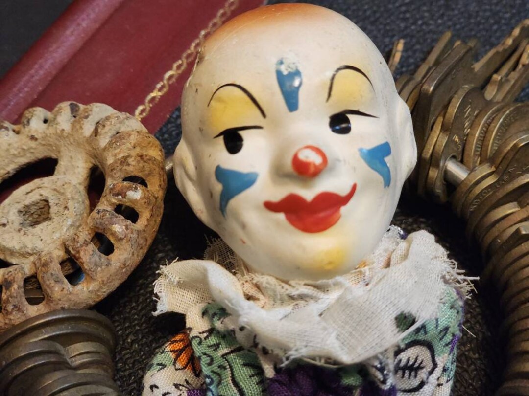 Vintage Paper Mache Clown Puppet, Hand Puppet, Marionette, Circus Doll ...