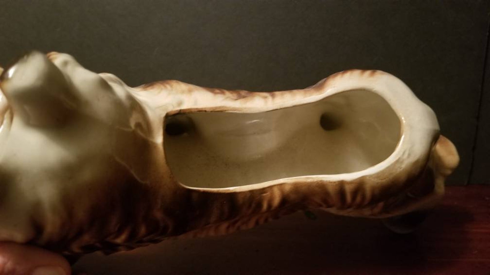 Vintage Large Dog Planter Boxer Collie Flower Pot Brown - Etsy