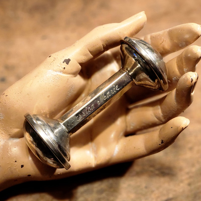 Silver Baby Rattle - Etsy