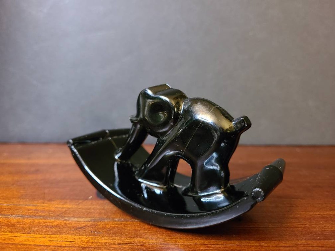 Vintage Ink Blotter Elephant Glass Black Amethyst Dip Pen - Etsy