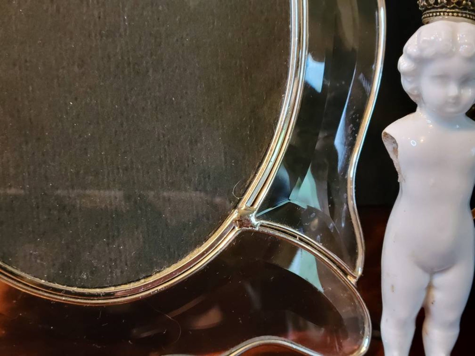 Large Vintage Glass/silver Picture Frame Ornate - Etsy