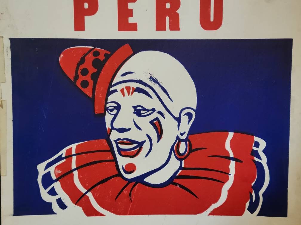 Vintage Cardboard Circus Poster Window Card Smiling Clown | Etsy