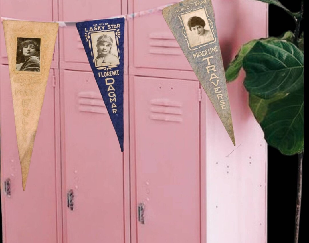Antique Movie Star Pennants, Felt, Flags, Silent Movies - Etsy