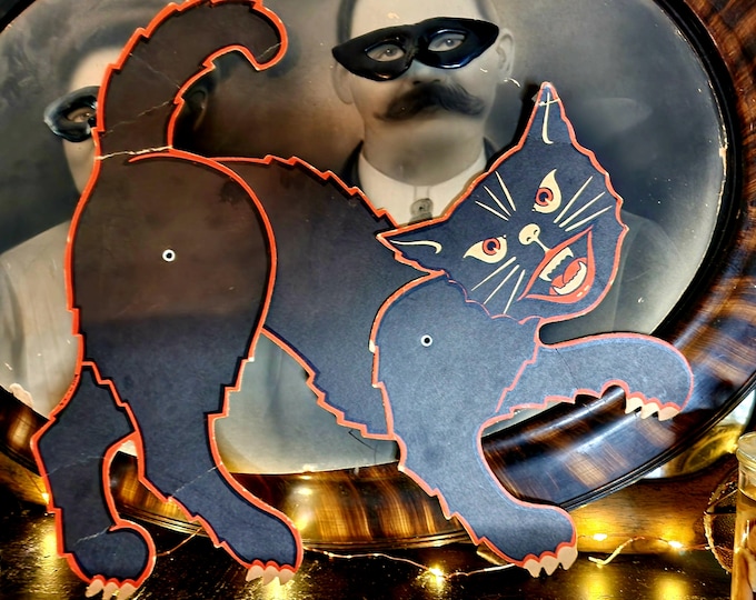 Vintage Black Cat, Halloween Cutouts, Jointed , Die Cut, Beistle ...