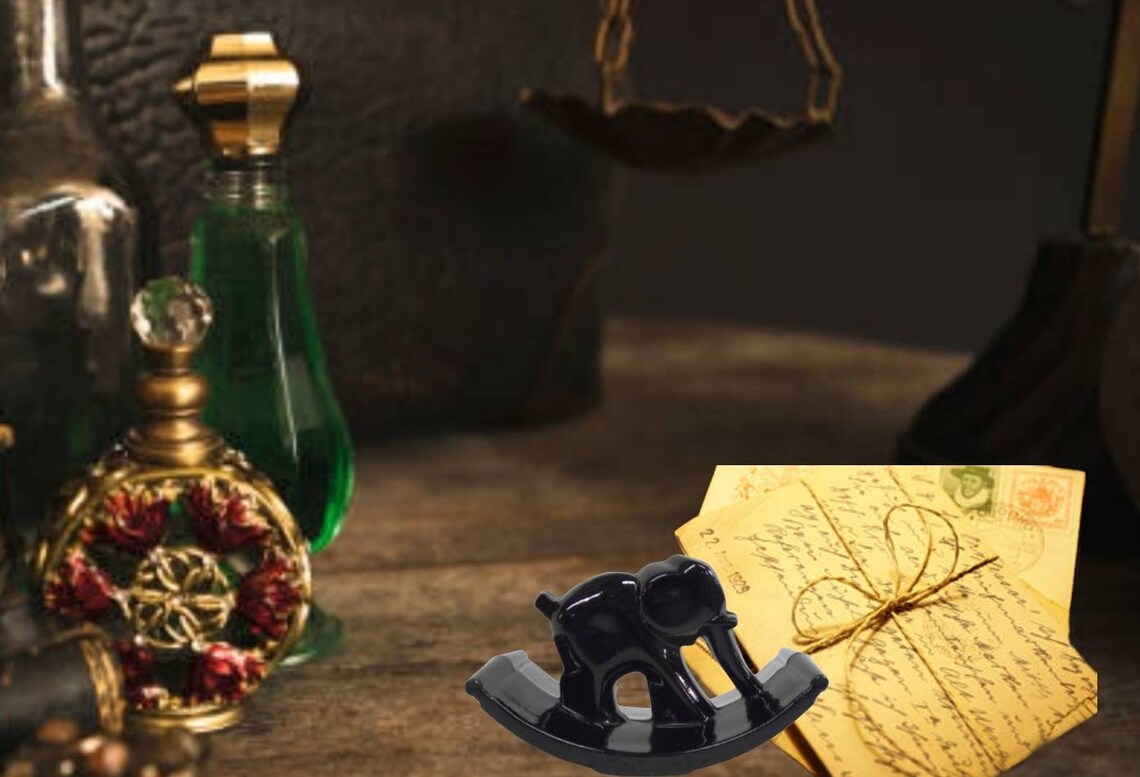 Vintage Ink Blotter Elephant Glass Black Amethyst Dip Pen - Etsy