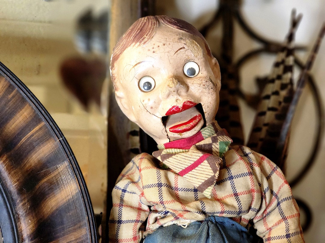 Vintage Ventriloquist Doll, Dummy, Howdy Doody, Composition, Googly ...