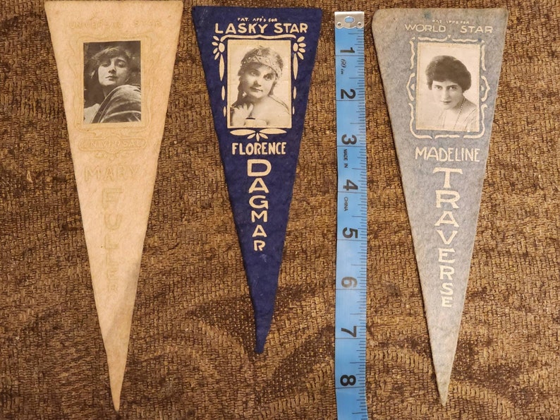 Antique Movie Star Pennants, Felt, Flags, Silent Movies - Etsy