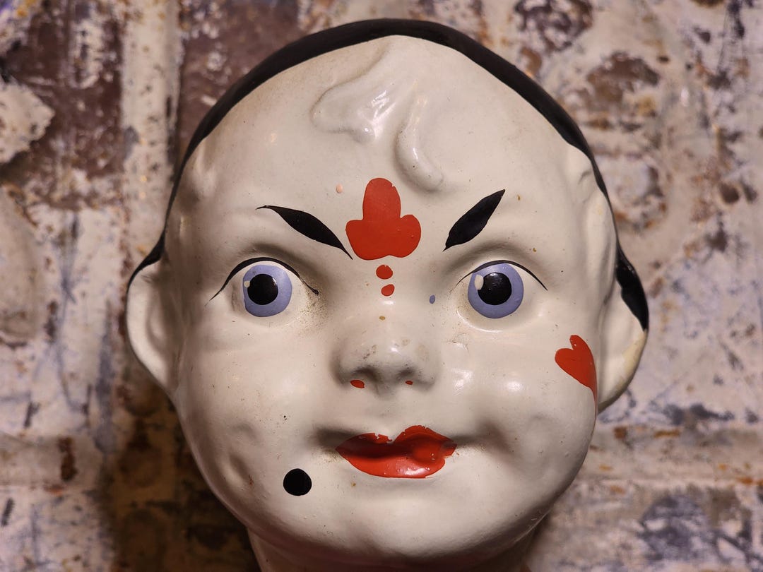 Antique Clown Head, 1920's, Angry, Doll Head, Pierrot, Clown - Etsy