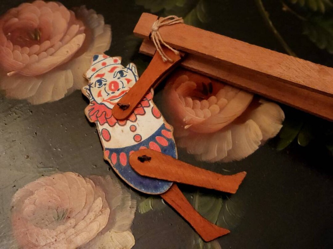 Vintage Clown Toy, Acrobat, Wood, Hand Held - Etsy