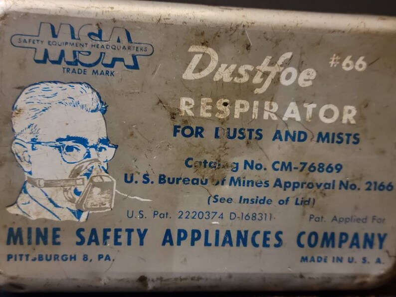 Vintage Respirator Tin Miner Dustfoe Respirator MSA - Etsy