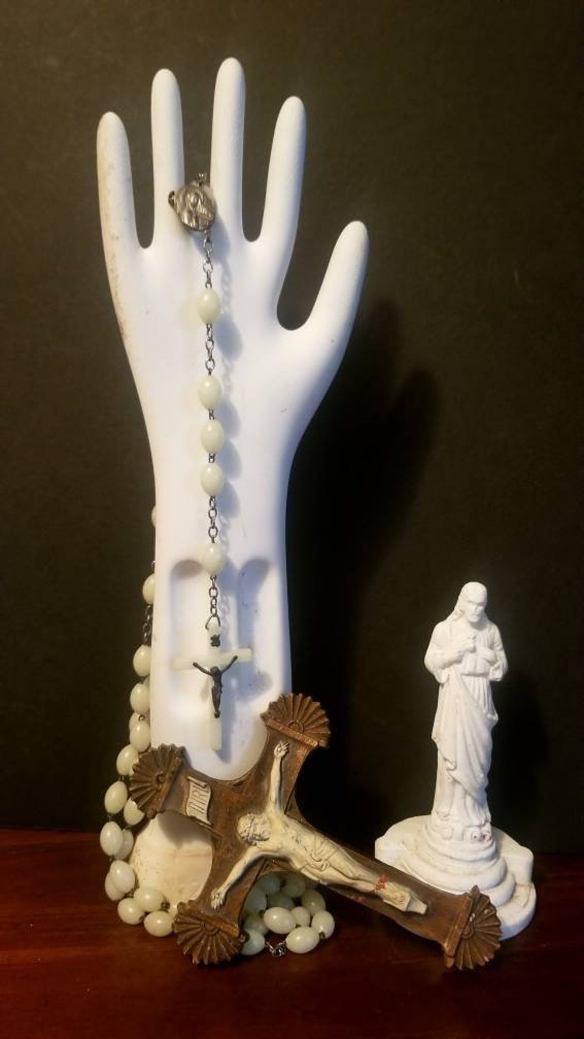 Vintage Plaster Statue of Jesus Religious White - Etsy