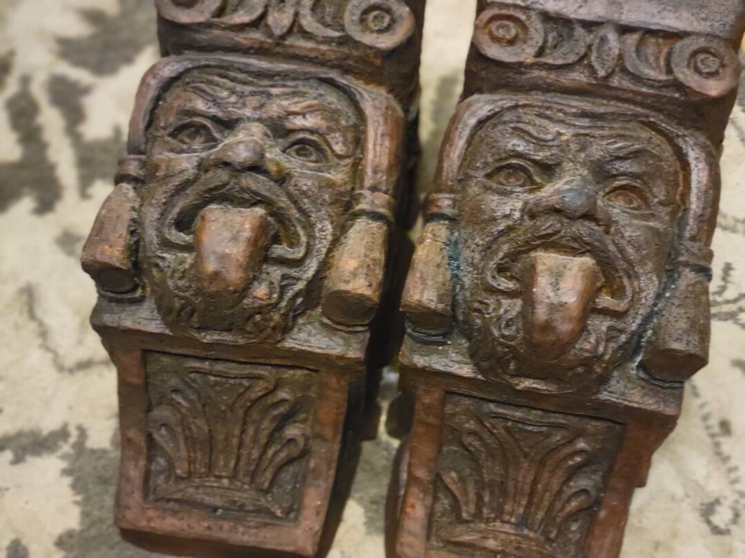 4 Corbels, Prop, Foam, Halloween Prop, Aztec God, Tribal - Etsy