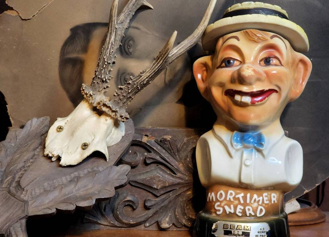 Vintage Ventriloquist Bottle, Jim Beam Bottle, Mortimer Snerd, Edgar ...