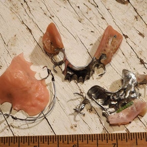 Vintage Dentures, Partials, Teeth, Oddities, Assemblage Art, Creepy ...