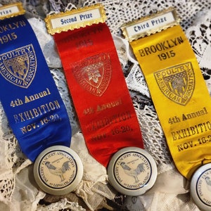 Antique Poultry Ribbon, 1915, Chicken, Award, Souvenir, Pinback ...