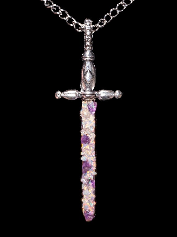 Amethyst X Opal Fusion Mystic Swords Made to Order Pendant - Etsy