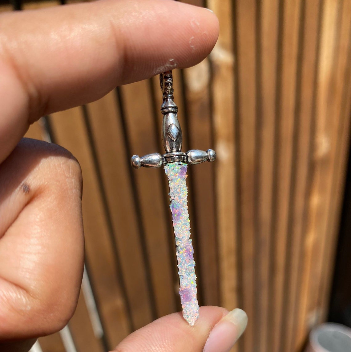 Amethyst X Opal Fusion Mystic Swords - Made to Order - Pendant ...