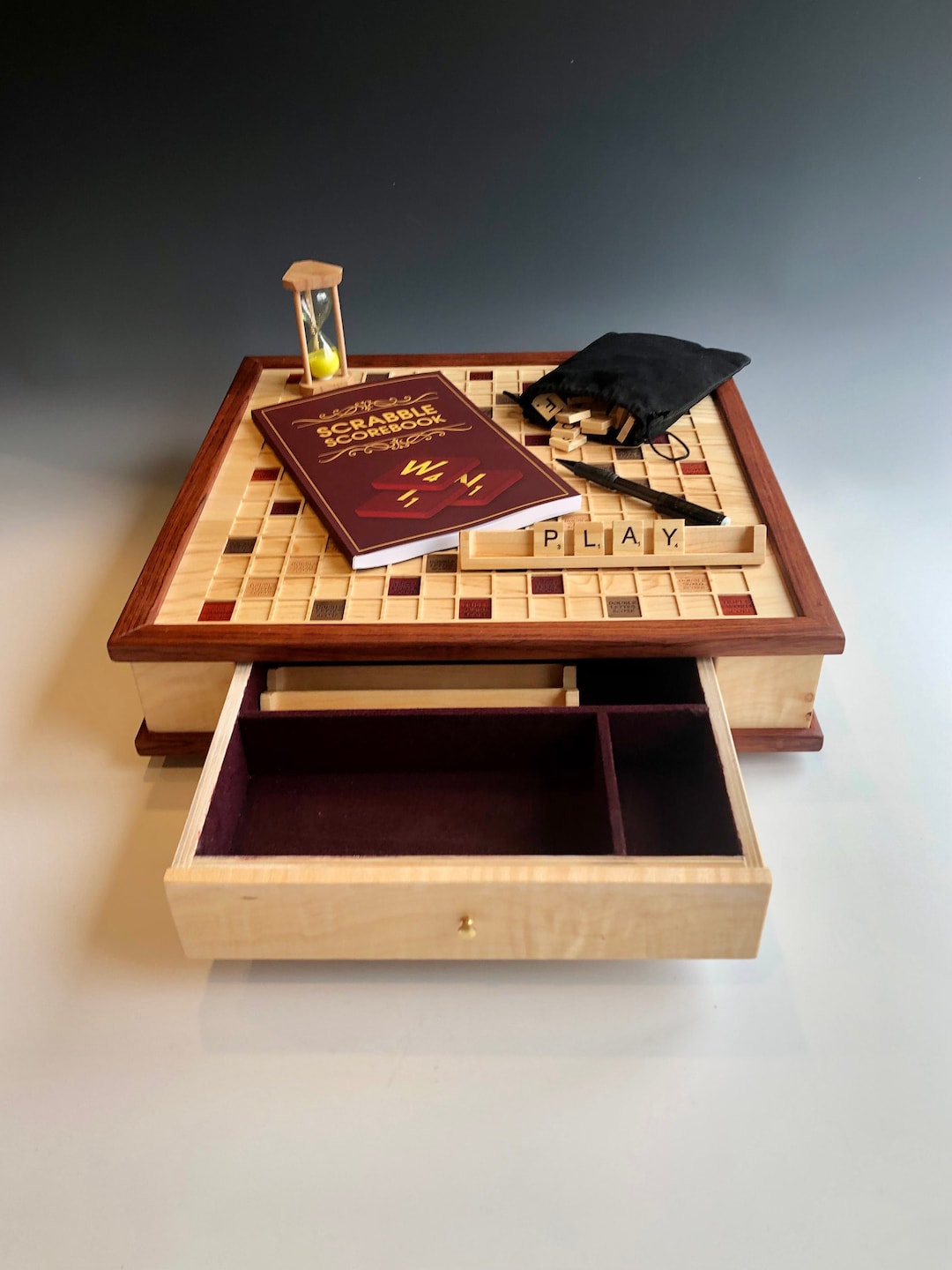 LIMITED EDITION 3/8 Bubinga & Curly Maple Wood Word Board Game ...