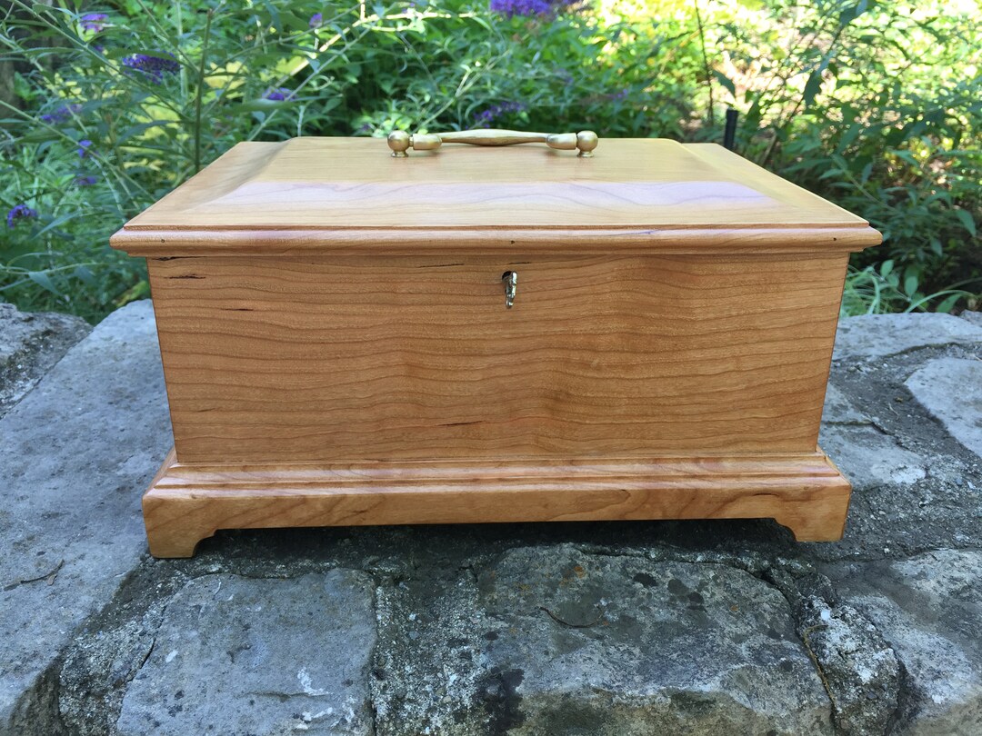 Memory Keepsake Box Handcrafted With Solid Cherry Wood and Brass Lock ...