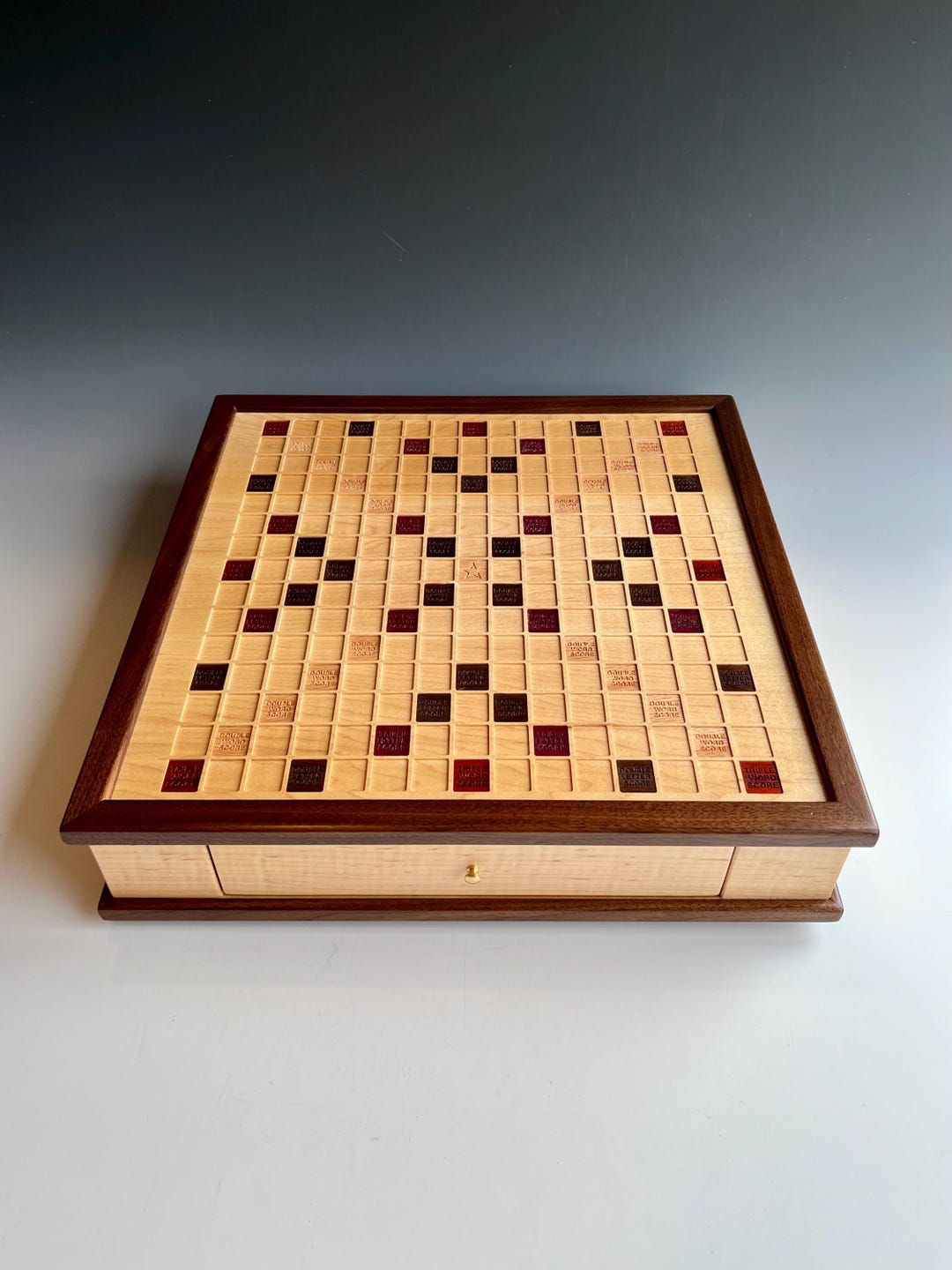 Wood Scrabble Board With Personalized Engraving - Maple Top With Raised ...