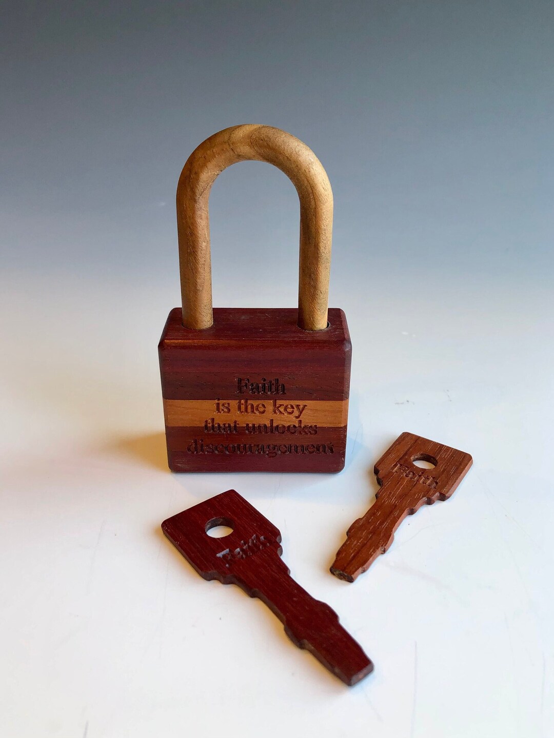 Engraved Working Wood Padlock and Keys - Etsy