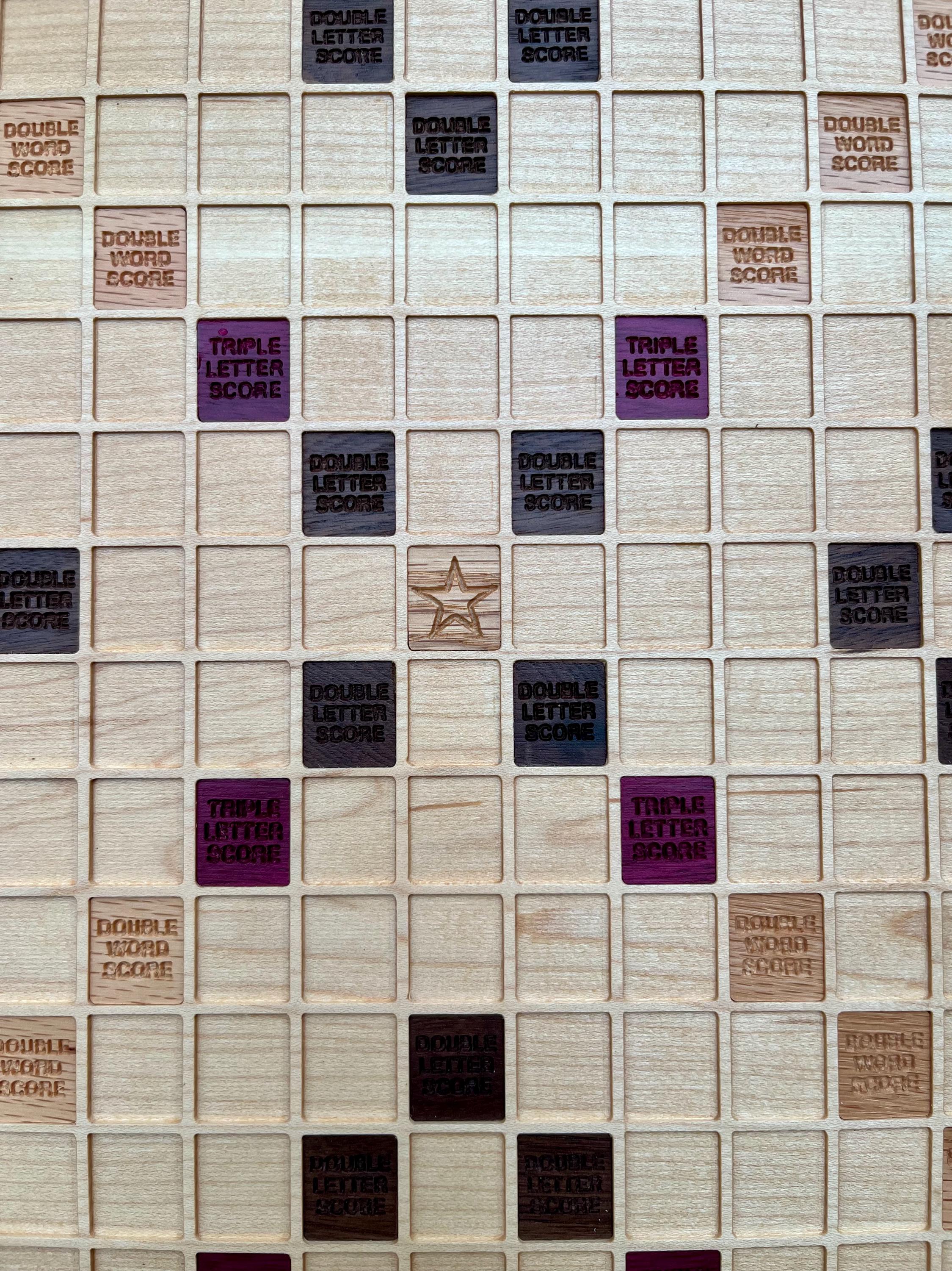 Personalized Birdseye Maple Wood Scrabble Board: Rotating Base ...